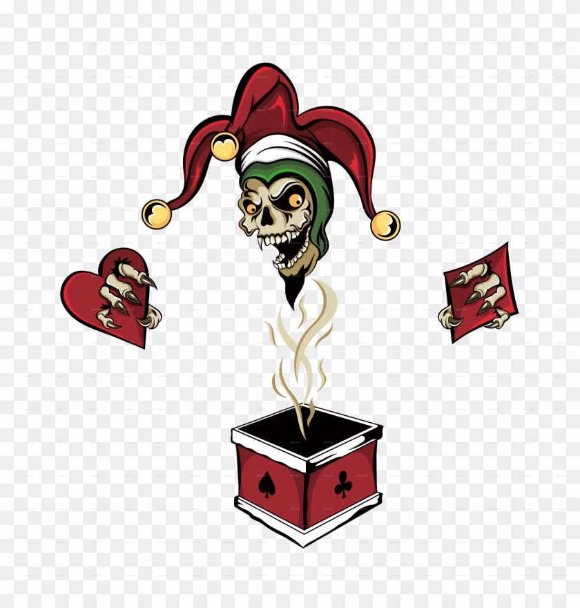 Zombie Joker Skull In A Box - Palhaço Saindo Da Caixa - Full Size PNG ...