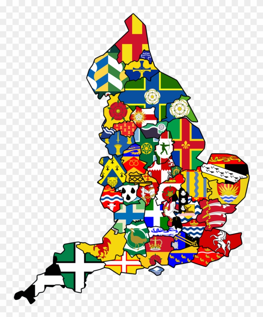 Uk Counties Flags Map By Britannialoyalist - England - Full Size PNG ...
