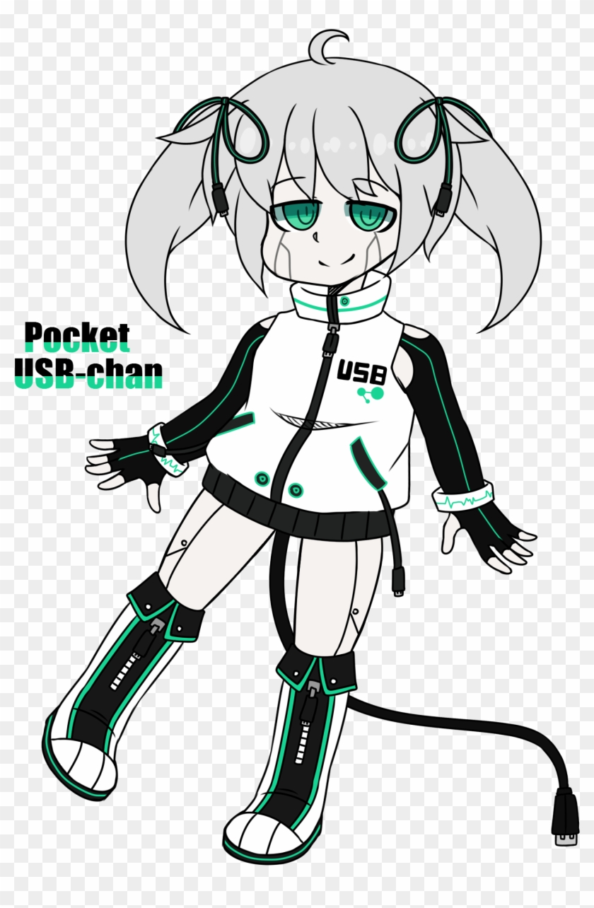 Pocket Usb-chan - Cartoon - Free Transparent PNG Clipart Images Download
