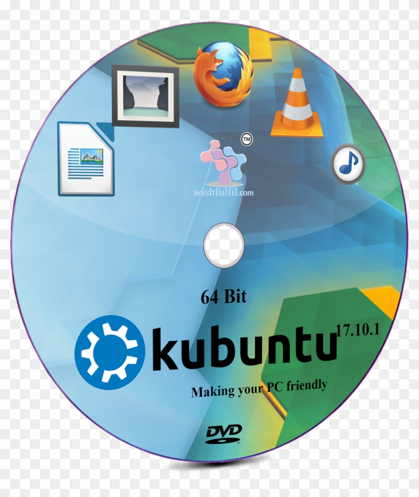 1 64 Bit Live Bootable Installation Dvd - Kubuntu - Free Transparent ...