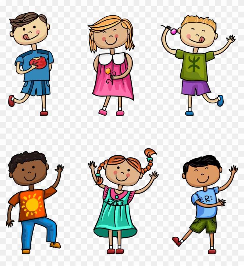 Vector Happy Children - Happy Kindergarten Vector - Full Size PNG ...