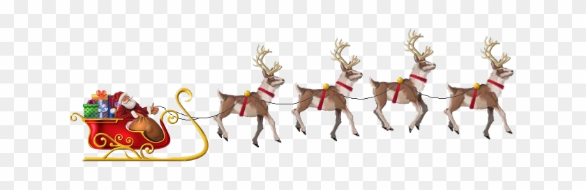 Flying Santa - Santa And Reindeer Flying Png - Full Size PNG Clipart ...