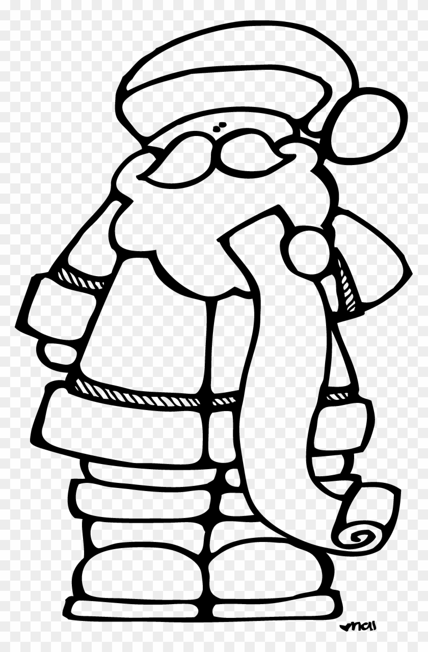 Checking It Twice - Melonheadz Christmas Clipart Black And White - Full ...