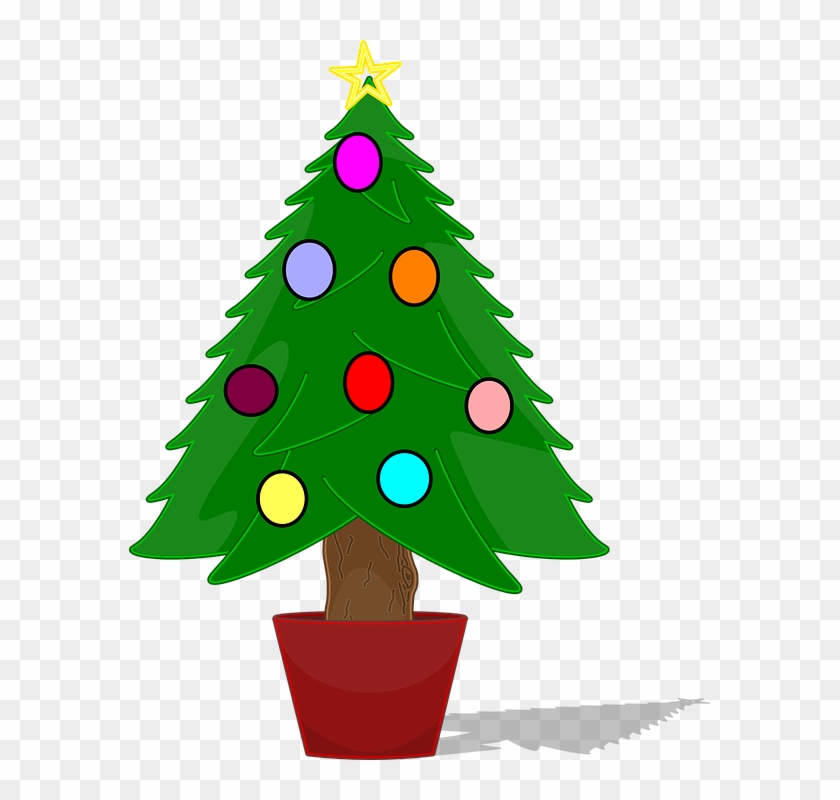 Christmas Tree Christmas Baubles Potted Tree - Christmas Tree Clip Art ...