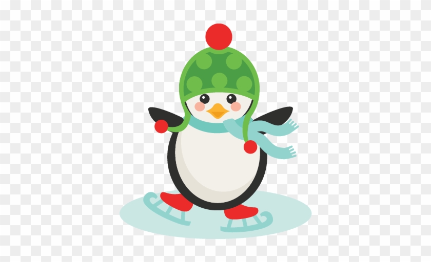 Ice Skating Penguin Svg Scrapbook Cut File Cute Clipart - Ice Skating ...