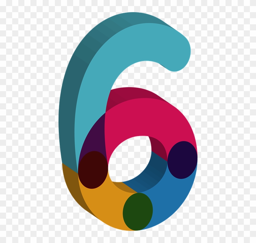 Number Six 6 Numerical Alphabet Numeric Di - Number - Full Size PNG ...