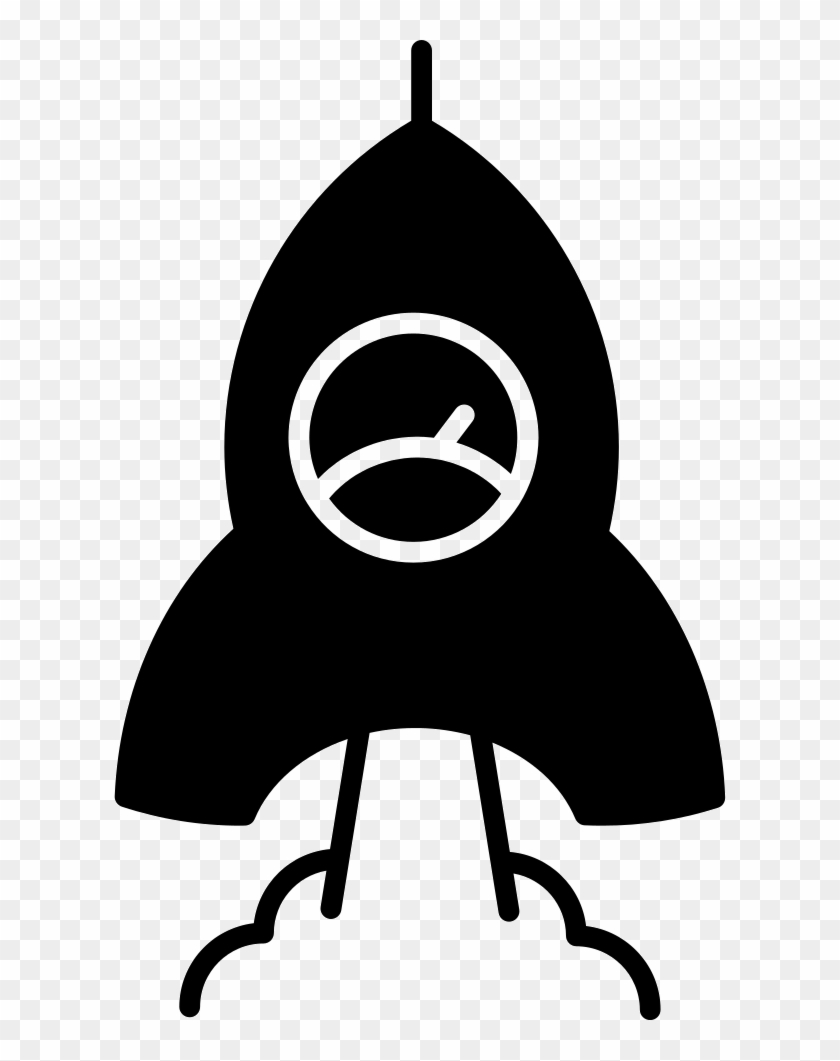 Space Ship Silhouette With Speedometer Launching Comments - Icon - Full ...
