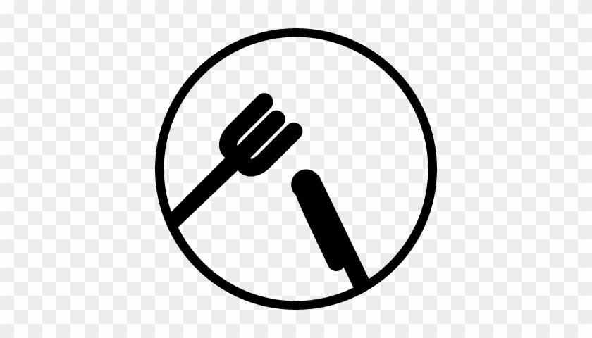 Fork And Knife Inside A Circular Border Vector - Wordpress - Full Size ...