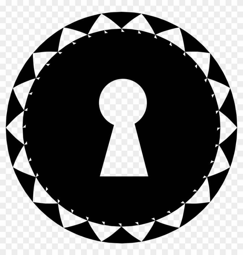 Keyhole Shape In A Circle With Small Triangles Border - Circle - Full ...
