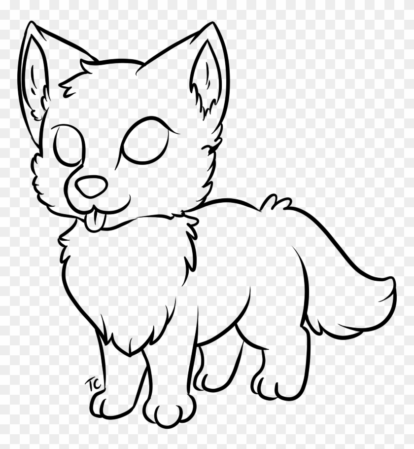 Wolf Pup Lineart Free By Uluri On Deviantart - Wolf Pup Drawing - Full ...