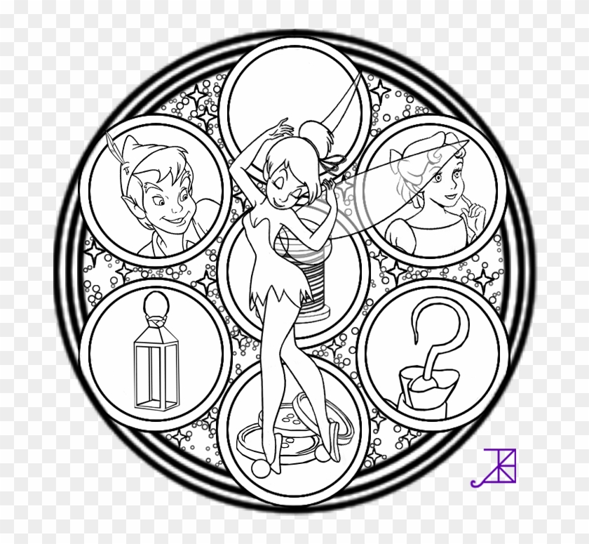 Tinkerbell Stained Glass Line Art By Akili Amethyst - Stained Glass ...