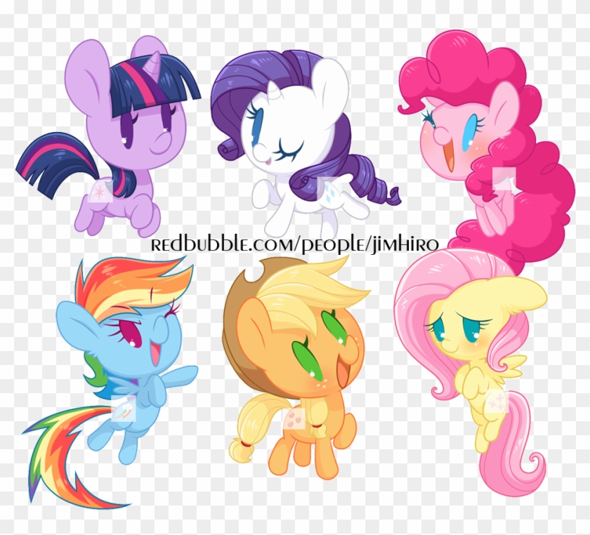 Mlp Chibis Mane 6 By Popcornpuffs - Cartoon - Free Transparent PNG ...