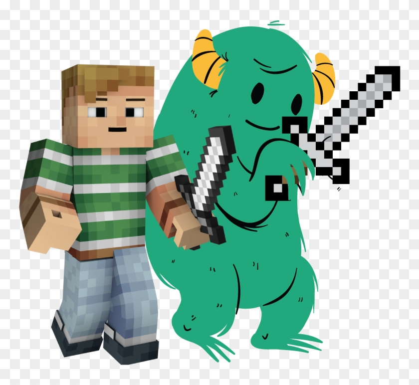 Python Coding With Minecraft - Minecraft Waving A Sword - Full Size PNG ...