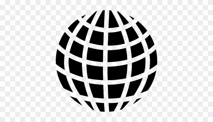 Earth Grid Symbol Vector - Globe Routes Black And White - Full Size PNG ...