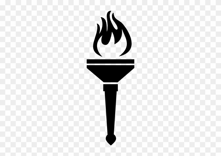 Torch With Light Of Flames Free Icon - Torch Icons - Full Size PNG ...
