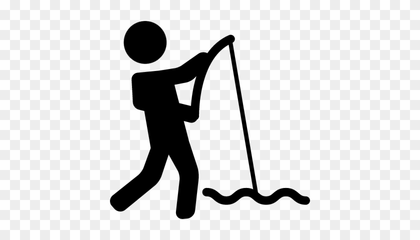 Man Standing Up And Fishing Vector - Man Fishing Icon Png - Full Size ...