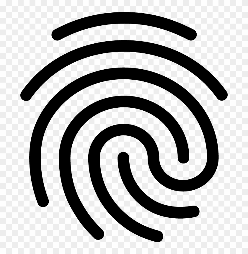Fingerprint Identification Authentication Icon Symbol - Black White ...