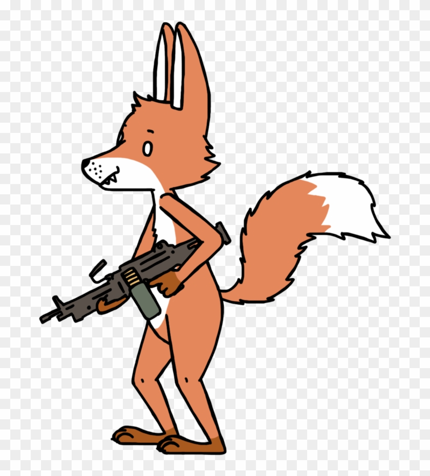 Fox With A Machine Gun By Tj-fowkes - Fox With Machine Gun - Full Size ...