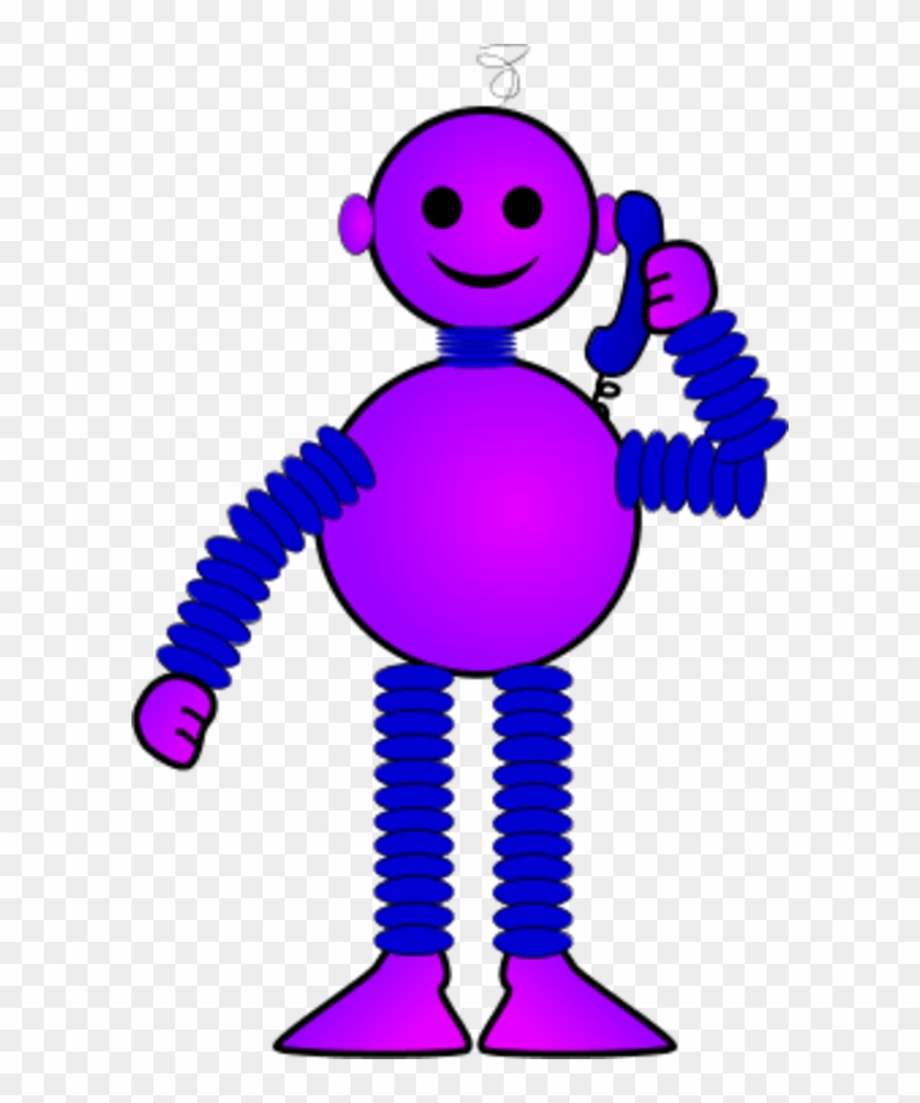 Robot Talking On Telephone - Robot - Full Size PNG Clipart Images Download