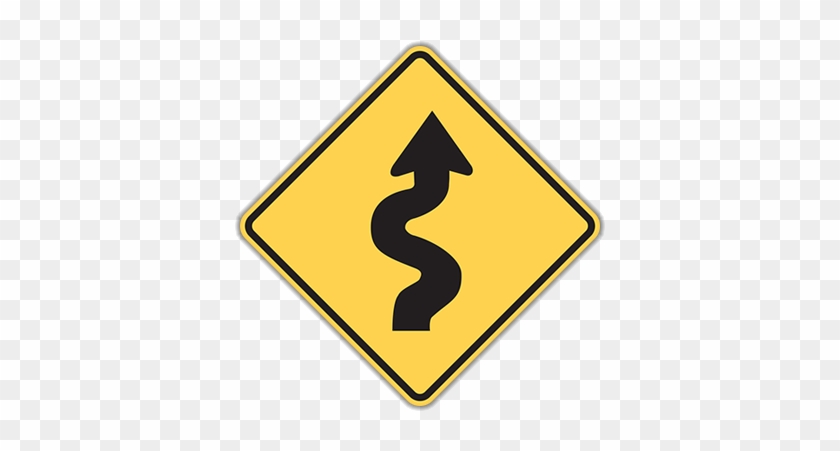 W1-5 Winding Road - Winding Road Ahead Sign - Full Size PNG Clipart ...