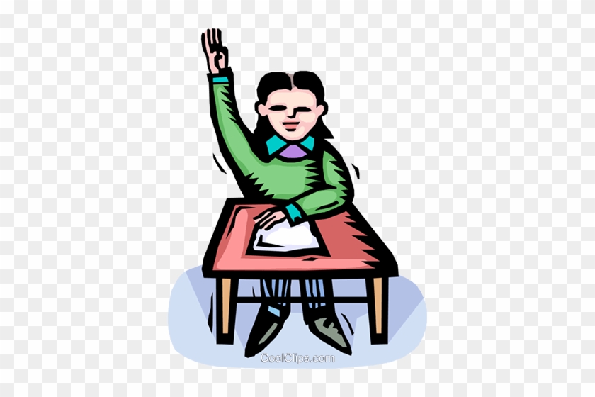 Student Raising His Hand Royalty Free Vector Clip Art - Cartoon Girl ...