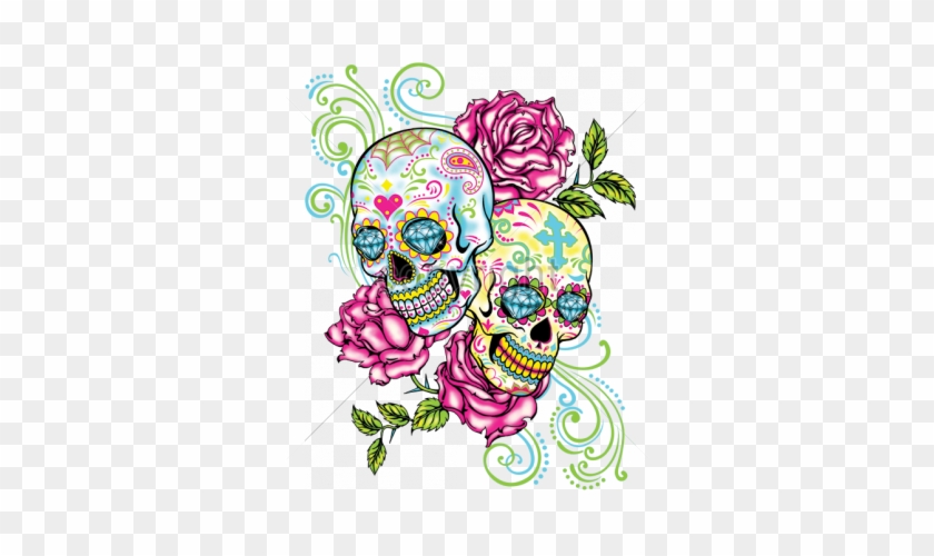 Emo Freak - Sugar Skulls And Flowers - Full Size PNG Clipart Images ...