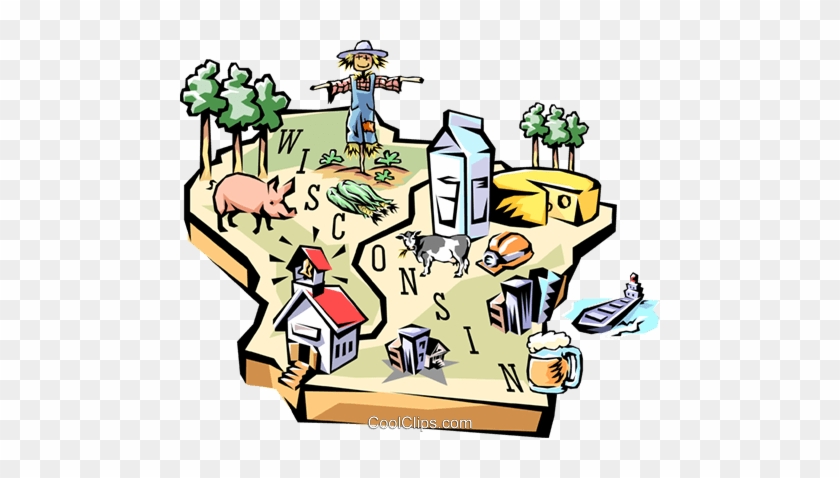 Wisconsin Vignette Map Royalty Free Vector Clip Art - Wisconsin Clip ...