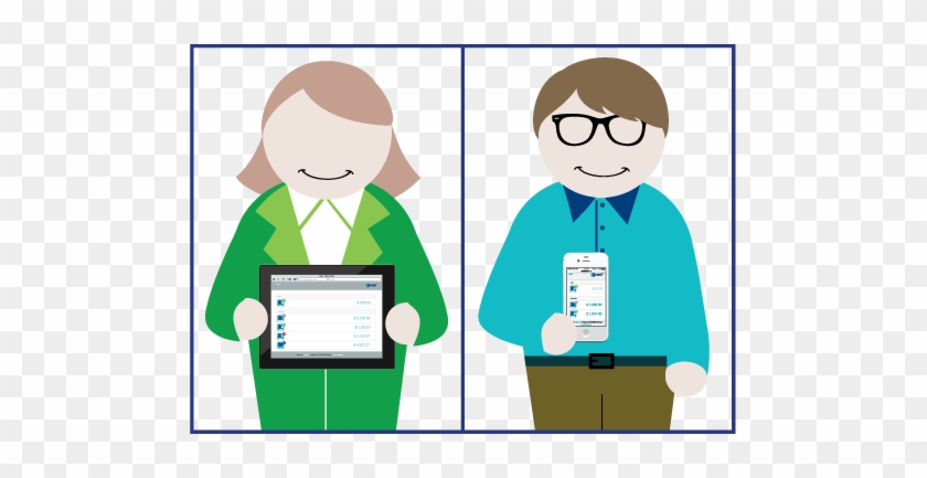 Ariett Customers Using Mobile User Interface - Cartoon - Full Size PNG ...