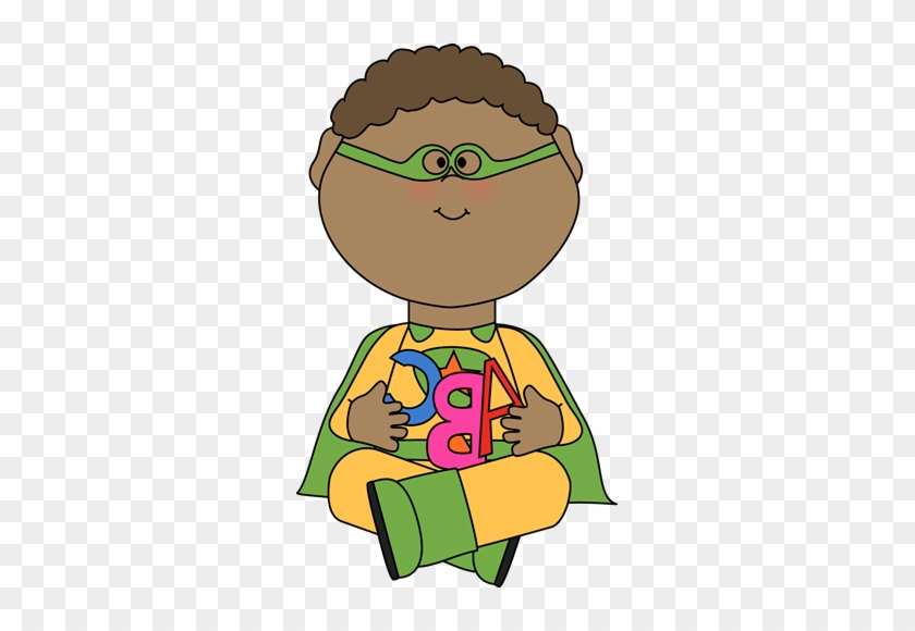 Superhero With Alphabet Letters Clip Art Superhero - Superhero Student ...