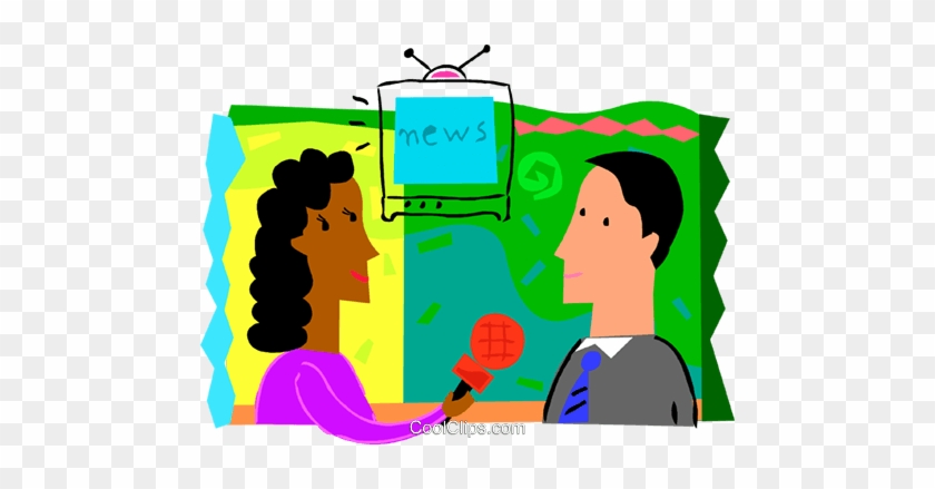 Journalist Clipart Television Interview - Clip Art News Reporter - Full ...