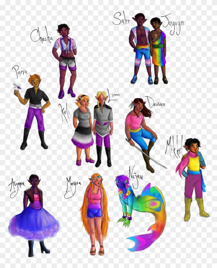 Queer Ocs Pride Flag Outfits By Unigirl-cloudghost - Oc With Pride Flags - Full Size PNG Clipart ...