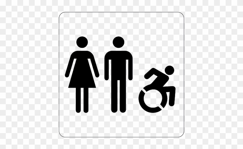 Men/women Handicapped Restroom Sign - Rae 15" Ny Accessible Ada Parking ...