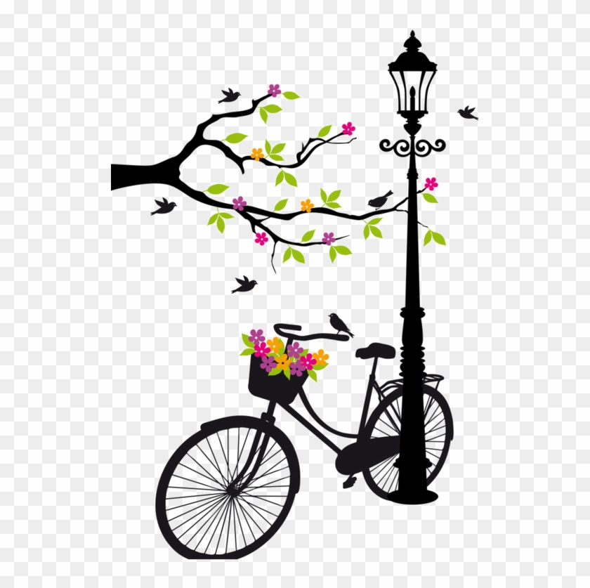 Bicycle With Flower Vector - Full Size PNG Clipart Images Download