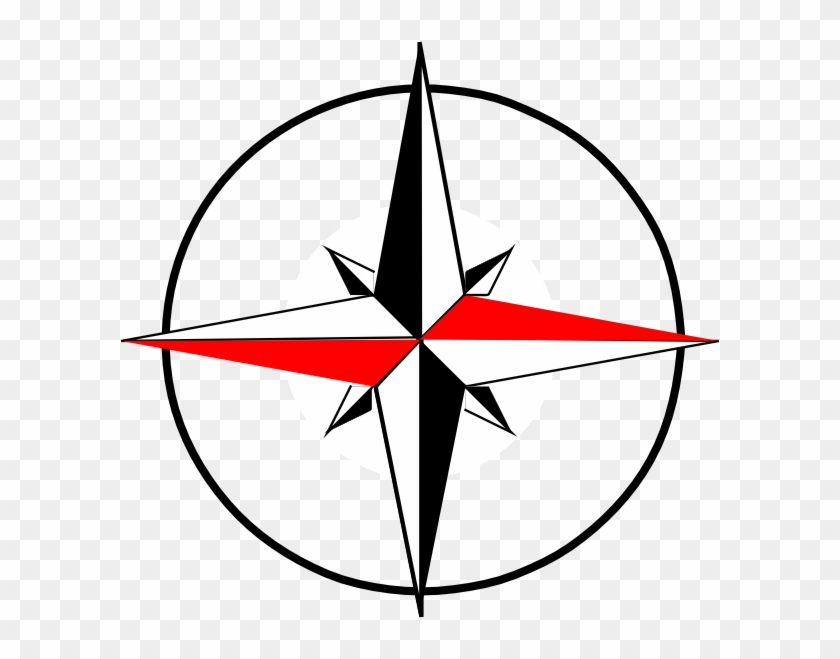 Compass Red Black Clip Art At Clker - Red And Black Compass Rose - Full ...