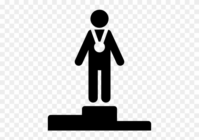 Clip Art Podium Sports Olympic Games Stick Man Win - Winner Icon - Full ...
