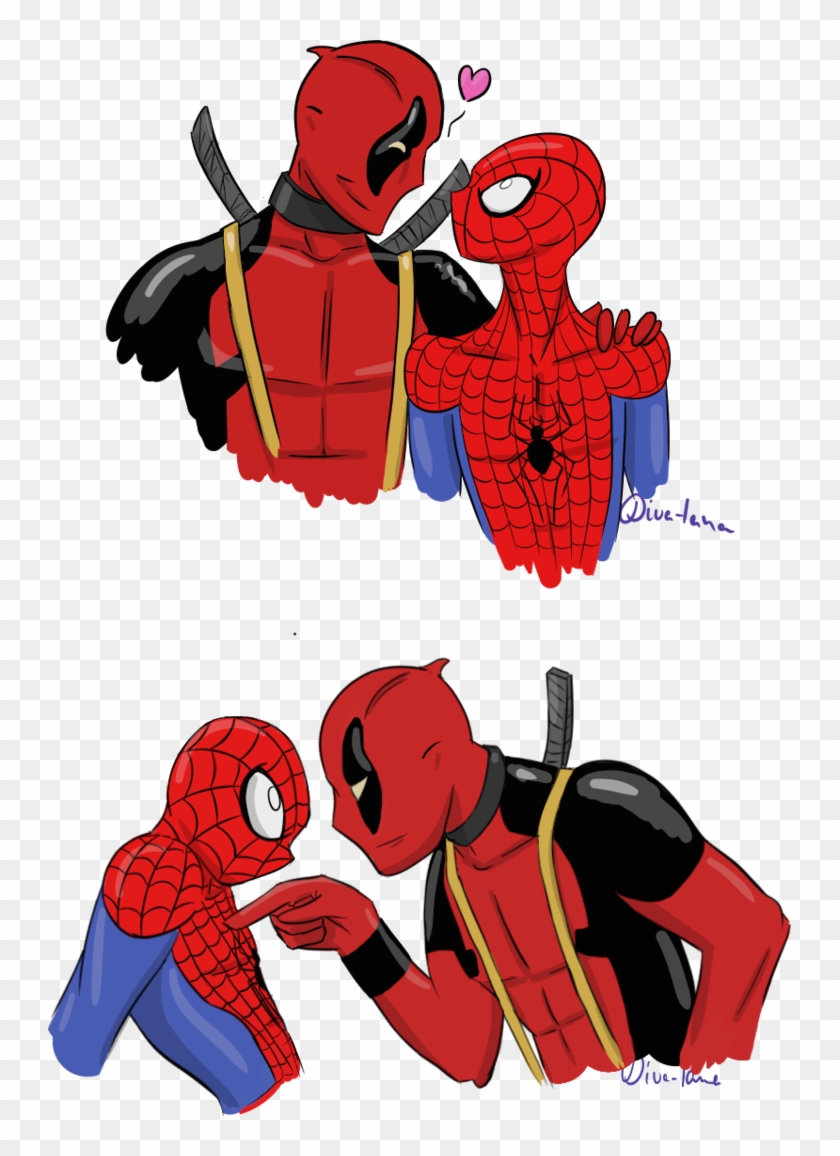 Spideypool Doodle By Diva-iana - Spideypool Transparent - Full Size PNG Clipart Images Download