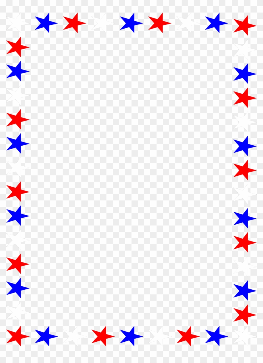 Elegant Star Border Clipart Picture - Red White And Blue Border - Full ...