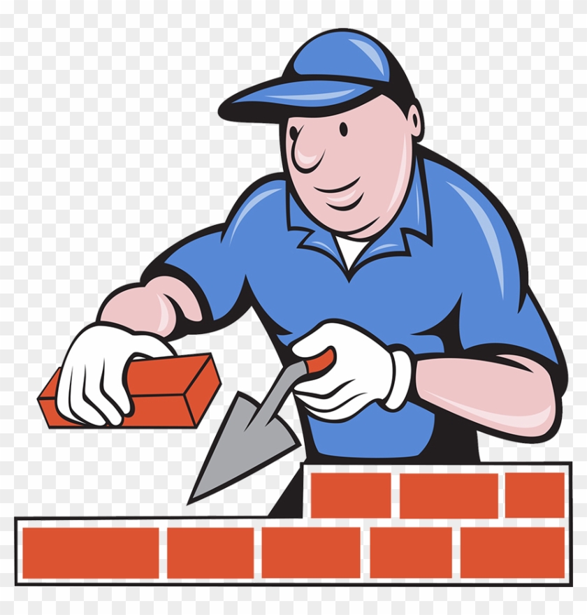 Bricklayer Freemasonry Clip Art - Bricklayer Mason Plasterer Worker Cartoon Card - Full Size PNG ...