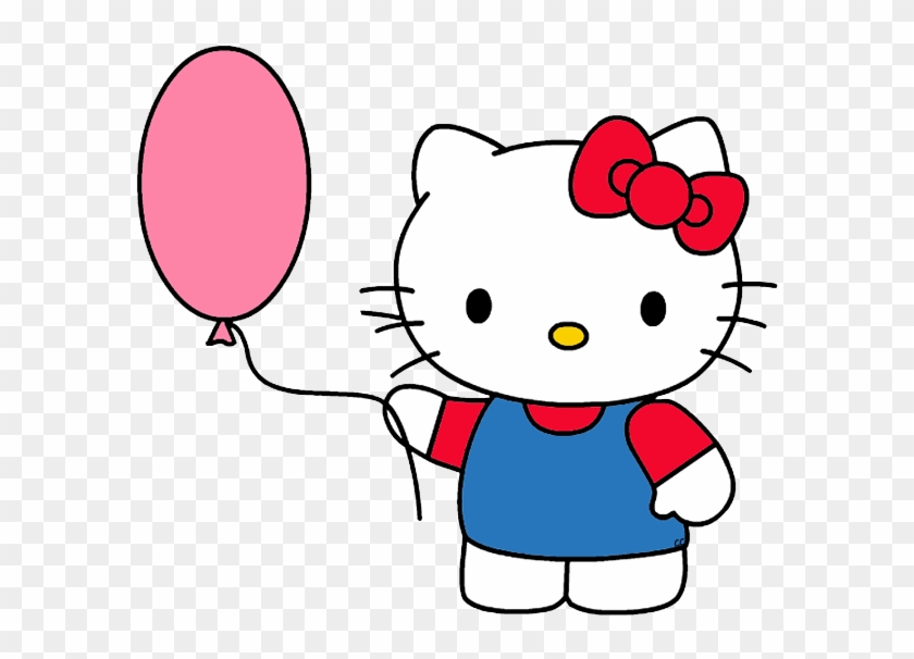 Hello Kitty Holding Balloon - Hello Kitty Balloon Clipart - Full Size ...