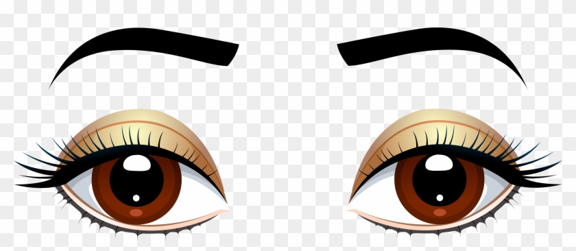 Brown Eyes With Eyebrows Png Clip Art - Eyes Clipart - Full Size PNG Clipart Images Download
