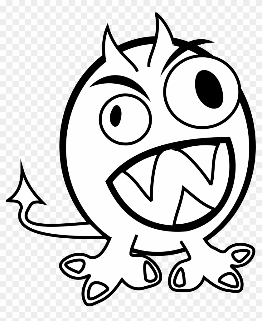 Scary Monster Clipart Black And White - Halloween Monster Black And ...