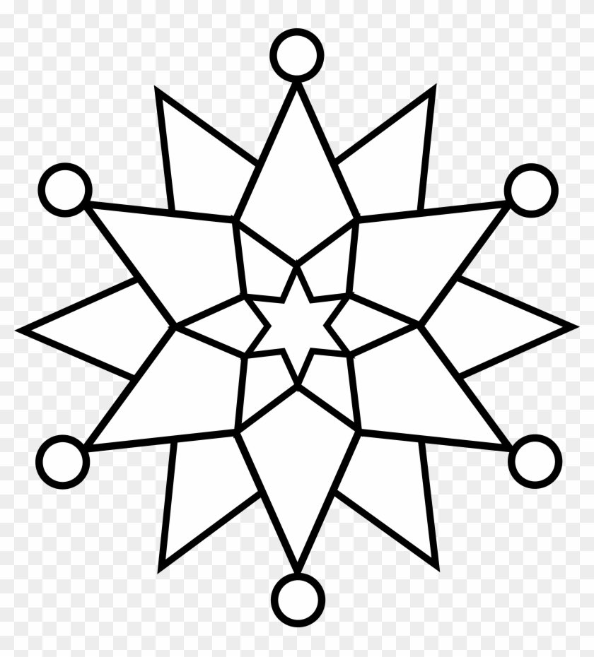 Simple Black And White Snowflake Clipart - Christmas Decorations In ...