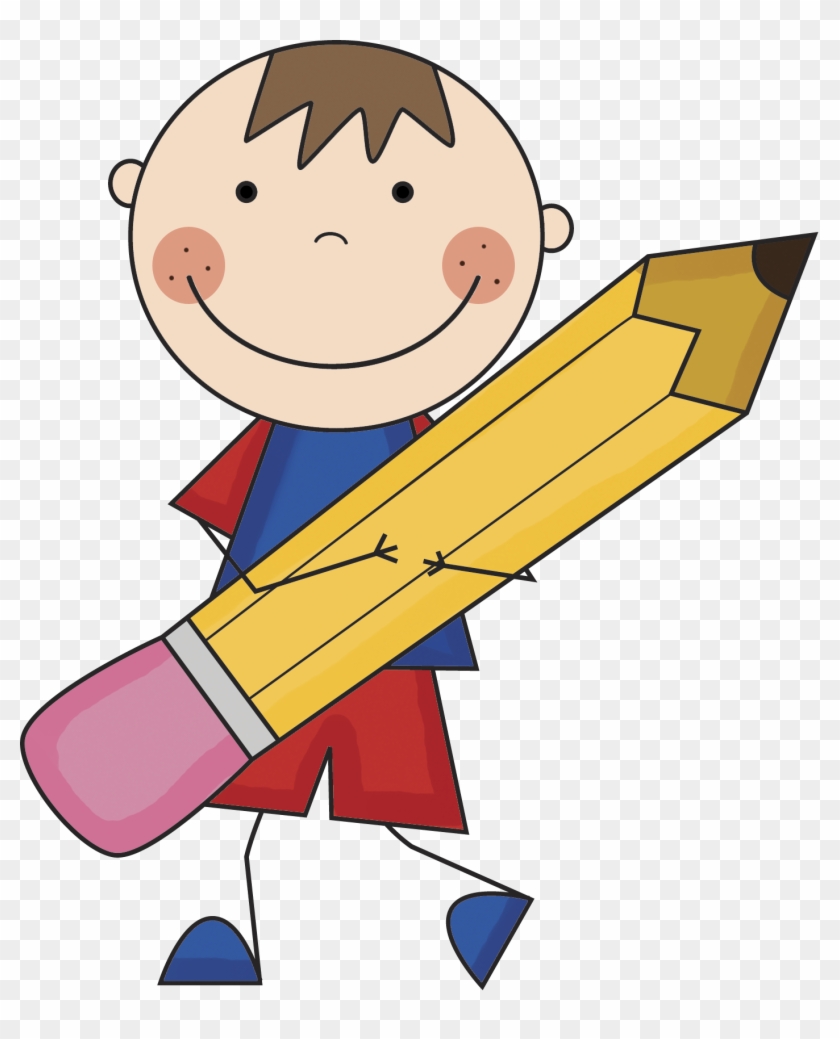 Boy With Pencil Clipart - Classroom Rules For Kindergarten - Full Size ...
