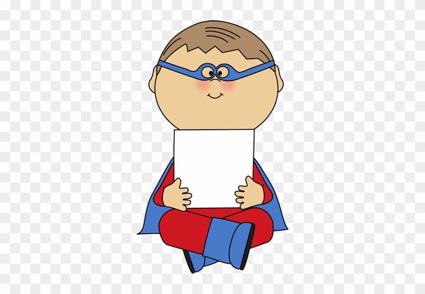 Clipart Boy Holding Blank Sign Superhero A Clip Art - Superhero Holding ...