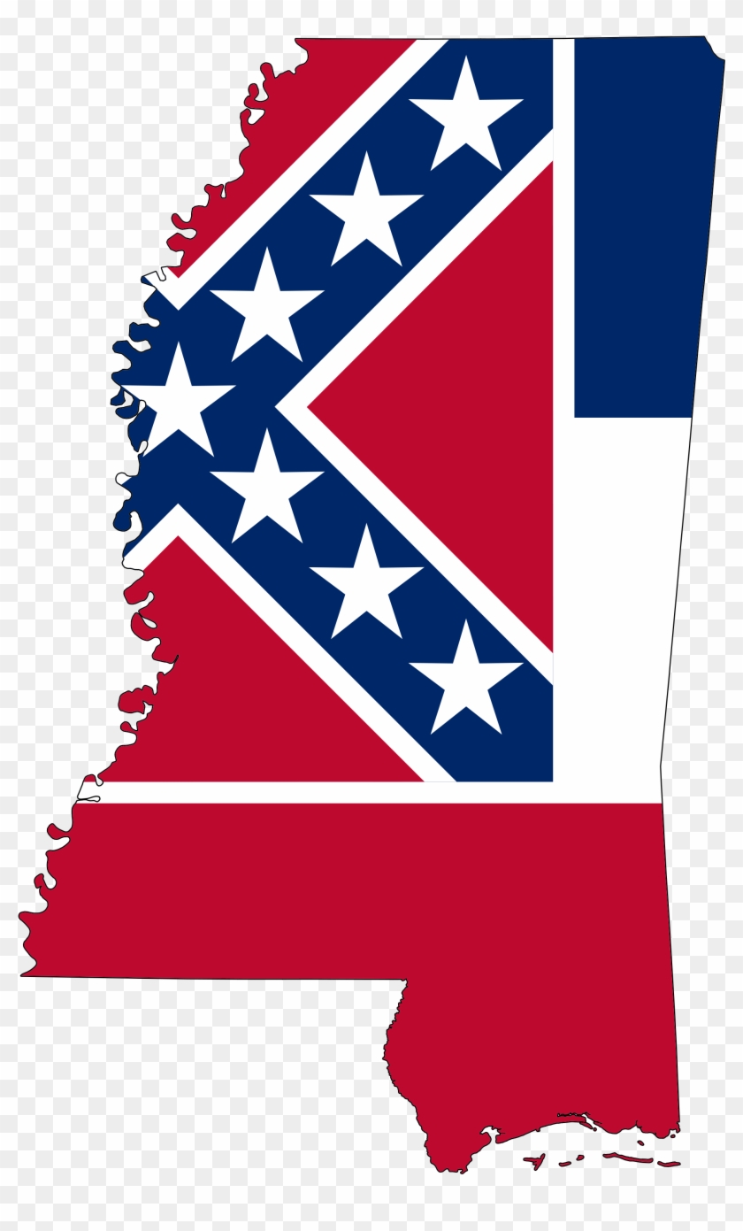 Flag-map Of Mississippi - Mississippi State Flag Map - Full Size PNG ...