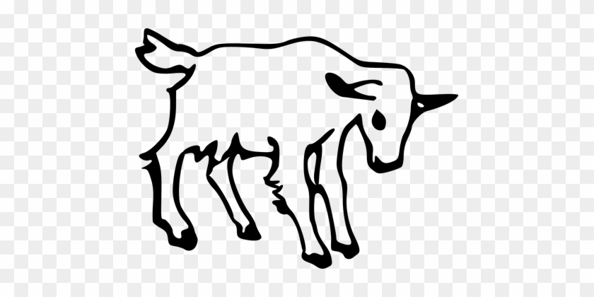 Goat, Animal, Sick, Sad, Young - Goat Outline - Full Size PNG Clipart ...