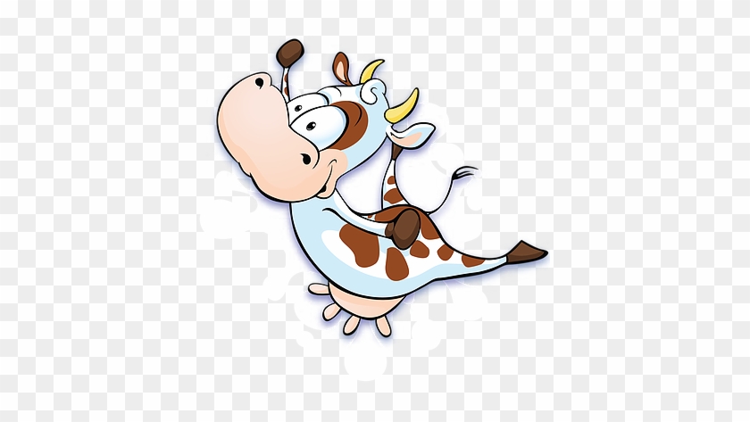 Cow Jumping Cartoon - Full Size PNG Clipart Images Download