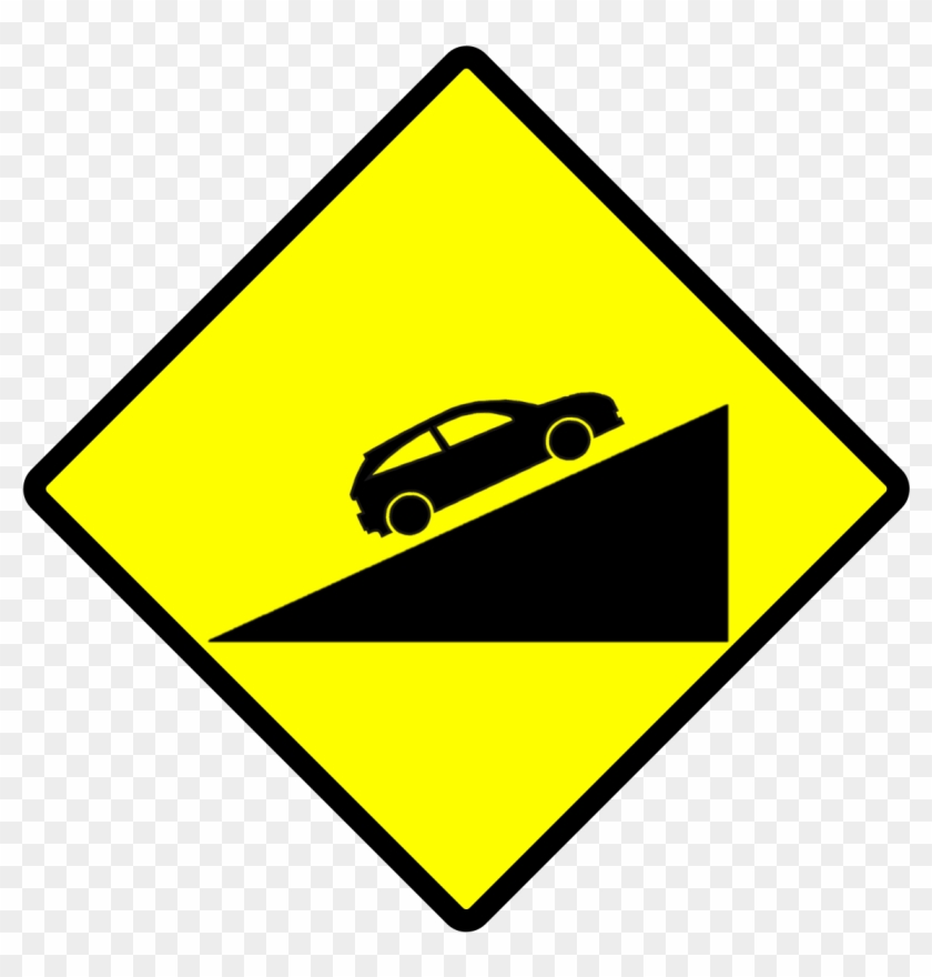Indonesia New Road Sign 2c - Rambu Rambu Jalan Menurun - Full Size PNG ...