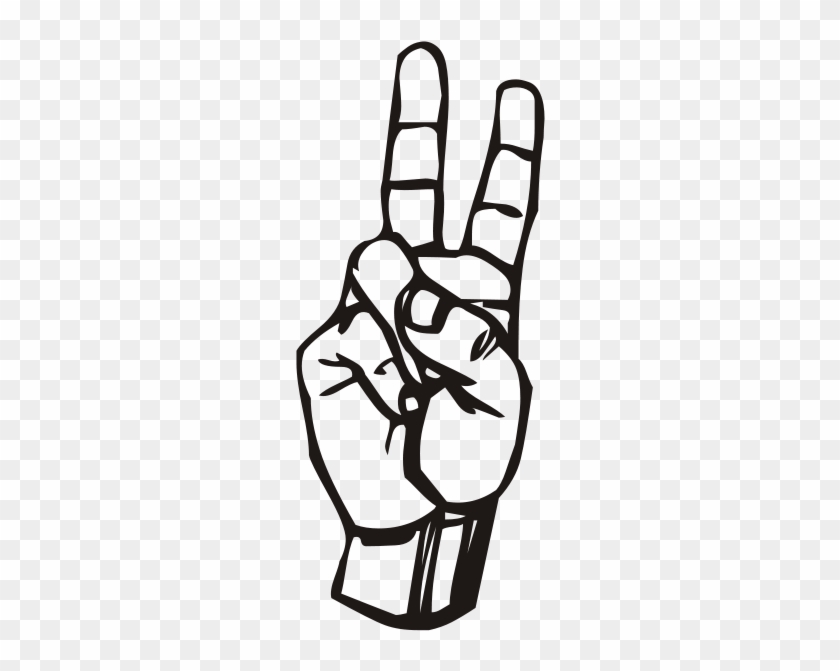 Sign Language V - Sign Language Peace Sign - Full Size PNG Clipart ...