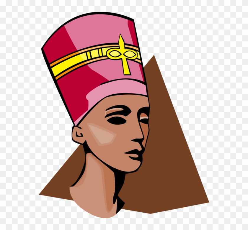 Vector Illustration Of Ancient Egypt Nefertiti Bust - Vector ...